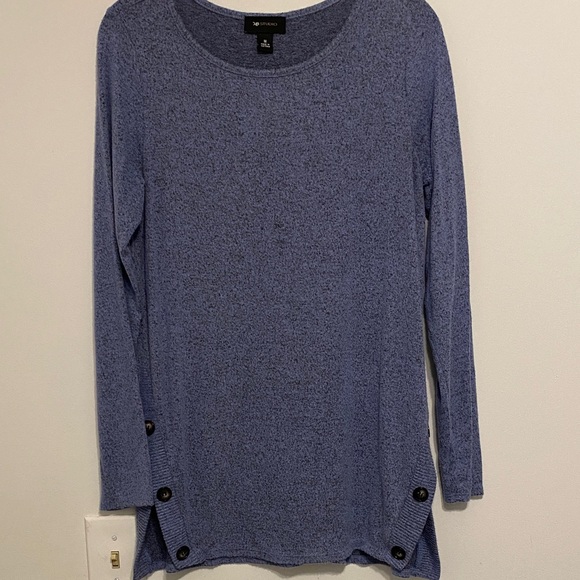 AB Studio | Tops | Ab Studio Heathered Blue Long Sleeve Top Nice ...